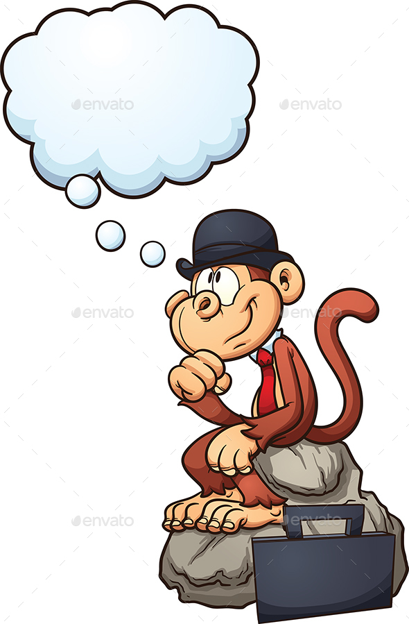 Thinking Monkey Cartoon